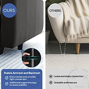 Arathorn Modular Sectional Sofa with Ottoman Oversized U Shaped Sofa Couch with Reversible Chaise, Convertible Sofa Bed Sleeper Modular Sofa Sectional Couch for Living Room, Dark Grey