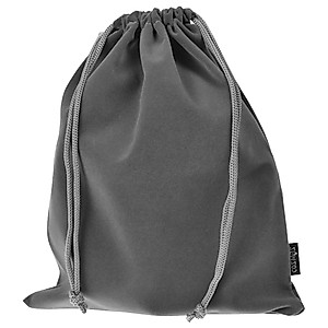 Cosmos Set of 5 Premium Gray Travel Carry Drawstring Headphones Pouch Bag (Gray Color)