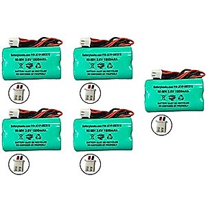 (5 Pack) 3.6v 1800mAh Ni-MH Solar Light Battery Pack Replacement for Emergency/Exit Light Unitech Ni-MH AA1800mAh 3.6V AA NIMH 1800 MAH