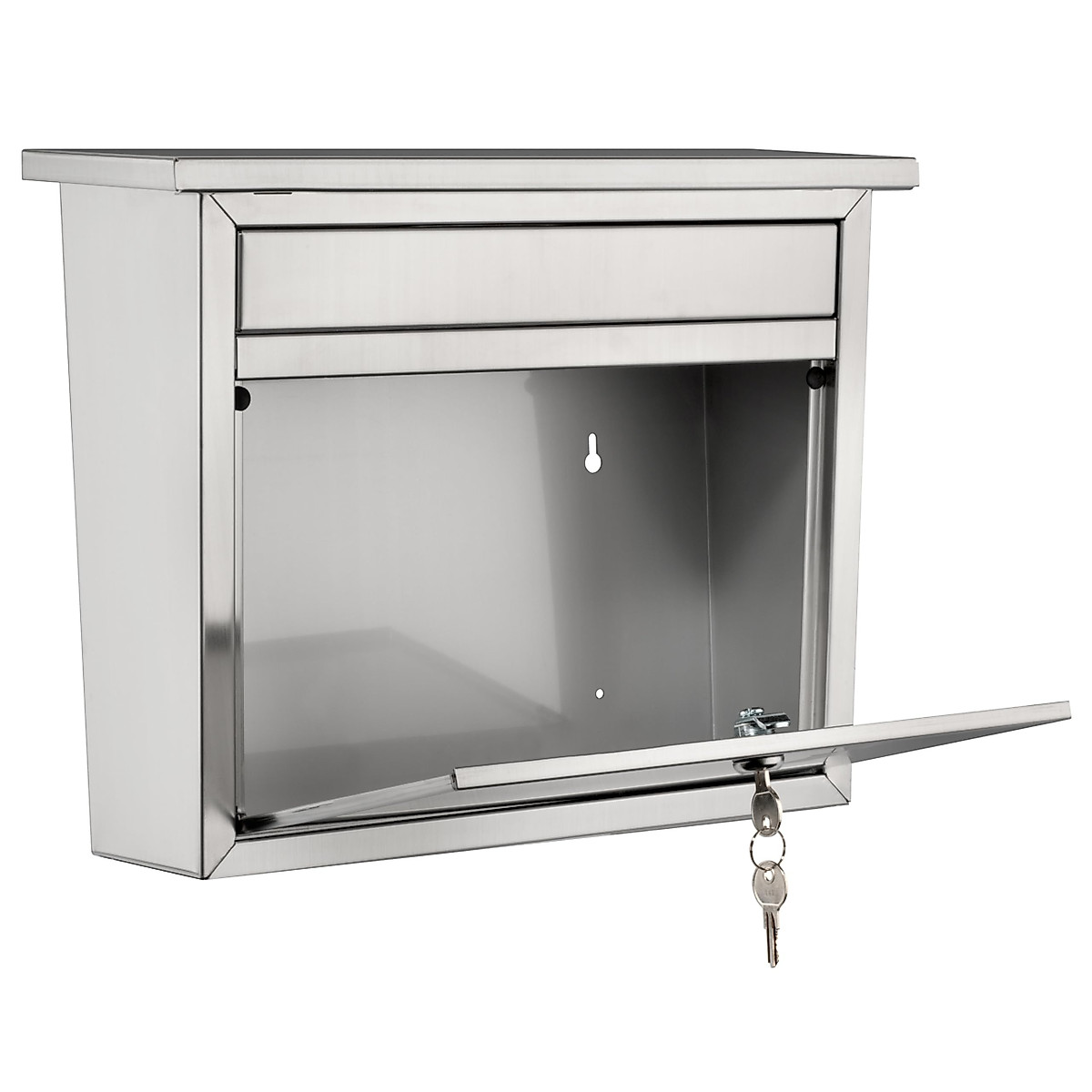 Architectural Mailboxes Maya Stainless Steel, Locking, Wall Mount Mailbox, 2417PS-10, Stainless Steel, Medium Capacity