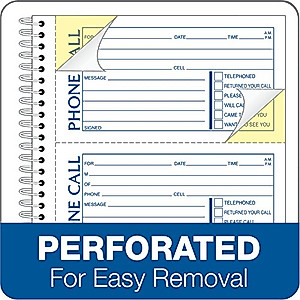 Adams Message Book/Phone Call, Carbonless Duplicate, 5.50 x 11 Inches, 400 Sets per Book (SC1154D), White/Canary (SC1154-5D)