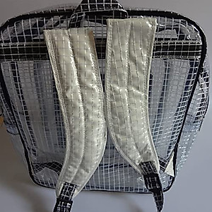 BEERBINGER 15.74 Inch Thicken Clear Backpack, Anti-static Transparent Backpack with Keychian for College Workplace Cleanroom Engineer,