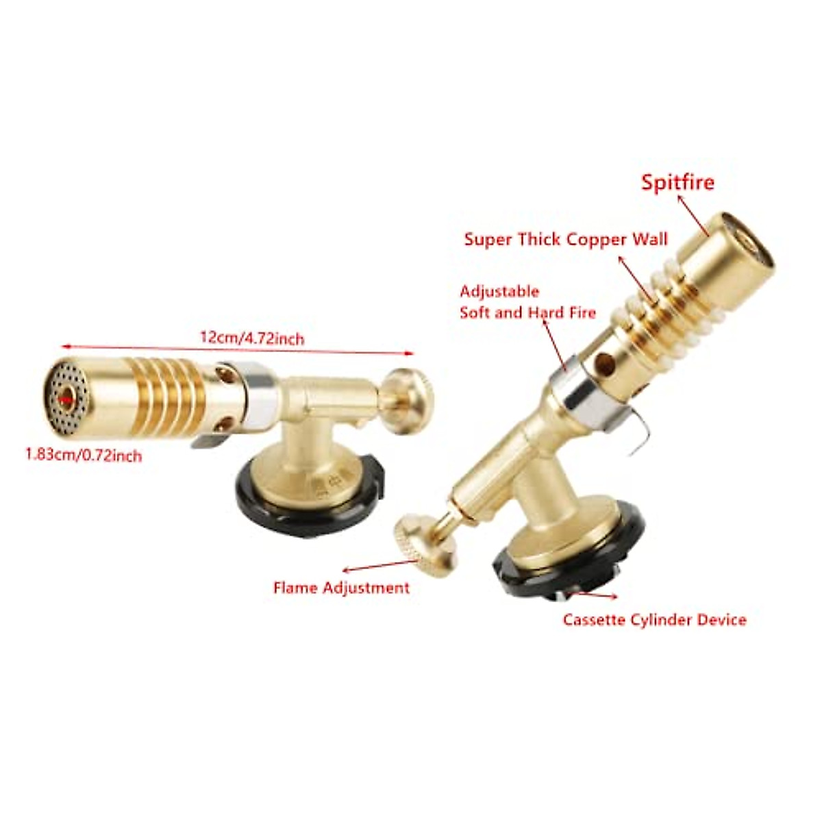 Flame Gun 1300°C Professional Kitchen Cooking Torch Manual Ignition with Adjustable Flame for Crafts Cooking BBQ Baking for Camping/Home Culinary School/BBQ