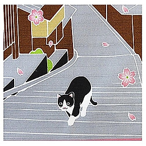 FUROSHIKI- Japanese Wrapping Cloth (Traveling-cat : SAKURA)