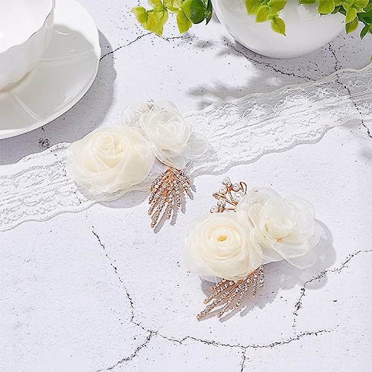 WEBEEDY Wrist Corsage and Boutonniere Set Girl Bridesmaid Wedding Wrist Corsage Boutonniere for Men Wedding Wristlet Hand Flower for Prom Party Bouquets