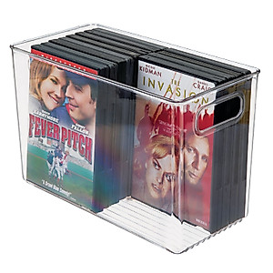 mDesign Plastic Storage Organizer Bin for Household Organization in Cabinets, Closets, or inside any Cubby Storage Organizer, Holds Craft Supplies, Linens, or Toys, Ligne Collection, 2 Pack, Clear