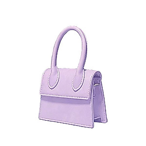 Cute Purse Mini Crossbody Bags for Women Top Handle Clutch Handbag (Light Purple)