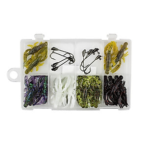 Trout Magnet Trout Slayer 28 Piece Fishing Kit, Includes 20 Crawdad Bodies and 8 Size 6 Long Shank Hooks, Great for Small Streams and Lakes, Catches All Species, White