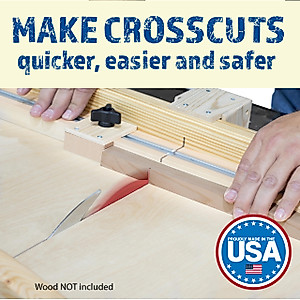 DIY Table Saw Crosscut Sled Kit (19" Kit w/Predrilled UHMW Bars)