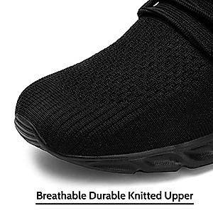 EGMPDA Women's Slip On Walking Running Shoes Casual Lightweight Tennis Athletic Workout Gym Sports Fashion Sneakers Black 8.5 M US