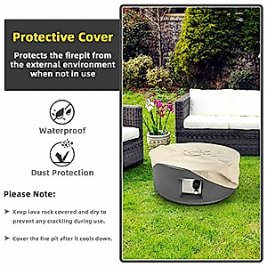 Giantex Propane Fire Pit Table W/ CSA Certification & PVC Cover, 27.5 Inches Round Gas Fire Pit w/ 40,000 BTU, Adjustable Flame, Lava Rocks, Outdoor Propane Fire Pit for Patio Garden Backyard