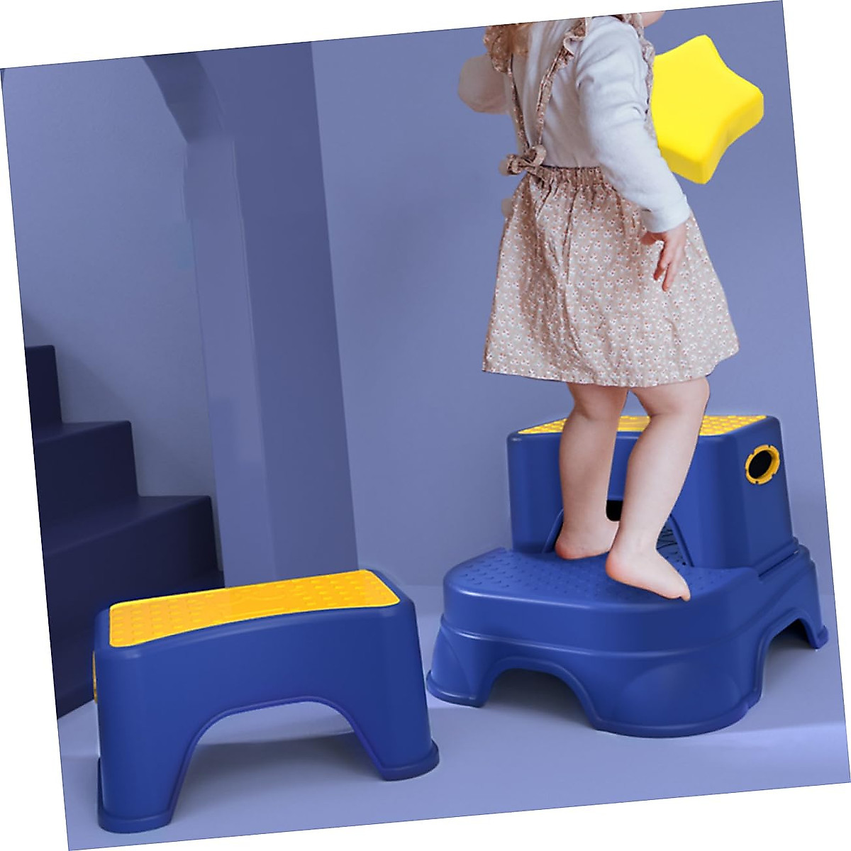 SUPVOX Children's Step Stool Wood Nonslip Step Stool Plastic Step Stool Bathroom Foot Stool Doorway Low Mini Plastic Stool Footstool Toilet Step Stool for Adults Bedpan Non-Slip Pp