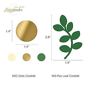 NICROLANDEE Wedding Party Decorations - 12PCS Emerald Green Hanging Tissue Pom Poms Gold Foil Dots Paper Lantern Confetti 30G for Rustic Style Bridal Shower Birthday Botanical Baby Shower Decorations