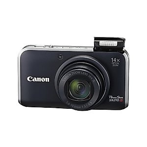 Canon PowerShot SX210IS 14.1 MP Digital Camera with 14x Wide Angle Optical Image Stabilized Zoom and 3.0-Inch LCD - Black (Discontinued by Manufacturer)