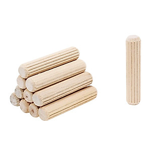 100 Pack 5/16" x 1-1/2" Wood Dowel Pins Straight Grooved Pins for Furniture Door and Dowel jig (5/16 in)