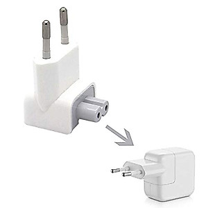 VizGiz 2 Pack US to Europe Plug Converter Travel Charger Adapter Wall Outlet EU European Connector Duck Head for MacBook Mac Pro MBA Retina MagSafe Apple Phone Pad Tablet Mini Air Power Brick