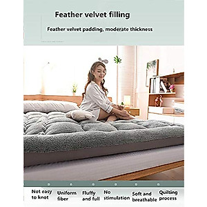 Plush Solid Color Floor Mattress Non-Slip Thicken Japanese Tatami mat Foldable Double Futon Mattress Topper for Bedroom Living Room Dorm Room EtcA-90x200cm(35x79inch)