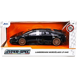 Jada Lamborghini Murcielago LP640 Black with Copper Wheels Hyper-Spec Series 1/24 Diecast Model Car