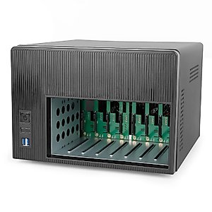 AUDHEID K7 8 Bay NAS Case, Computer Enclosures Compatible Micro-ATX Mini-ITX Motherboard, 3 x Fans, 8 x 2.5/3.5" Tray, Network Attached Storage Server for Home(Diskless)