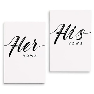 Vow Books for Wedding, Wedding Vow Books His and Hers, Bridal Shower Gifts, Wedding Keepsake Wedding Journal Notebook, 32 Lined Pages,4 x 6 inches (Black)