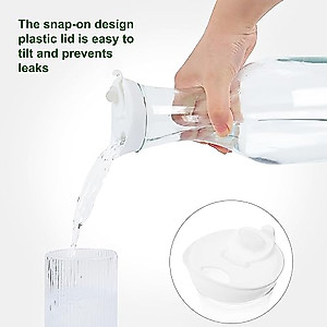 CUCUMI 2pcs 50oz Glass Carafe with Lids, 1.5 Liter Glass Water Pitcher Juice Containers Beverage Jugs for Mimosa Bar, Brunch, Cold Beverage