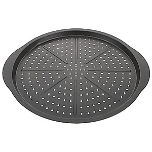 1pc Pizza Plate Pie Pan Small Pizza Pans Round Baking Pizza Tray Non Stick Donut Pan Baking Pan with Holes Bread Pizza Oven Pizza Baking Plate Sandwich With Ears 38c Carbon Steel