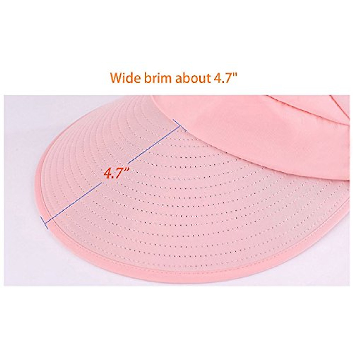 HINDAWI Sun Hats for Women Wide Brim Sun Hat UV Protection Visor Floppy Summer Packable Caps Light Pink