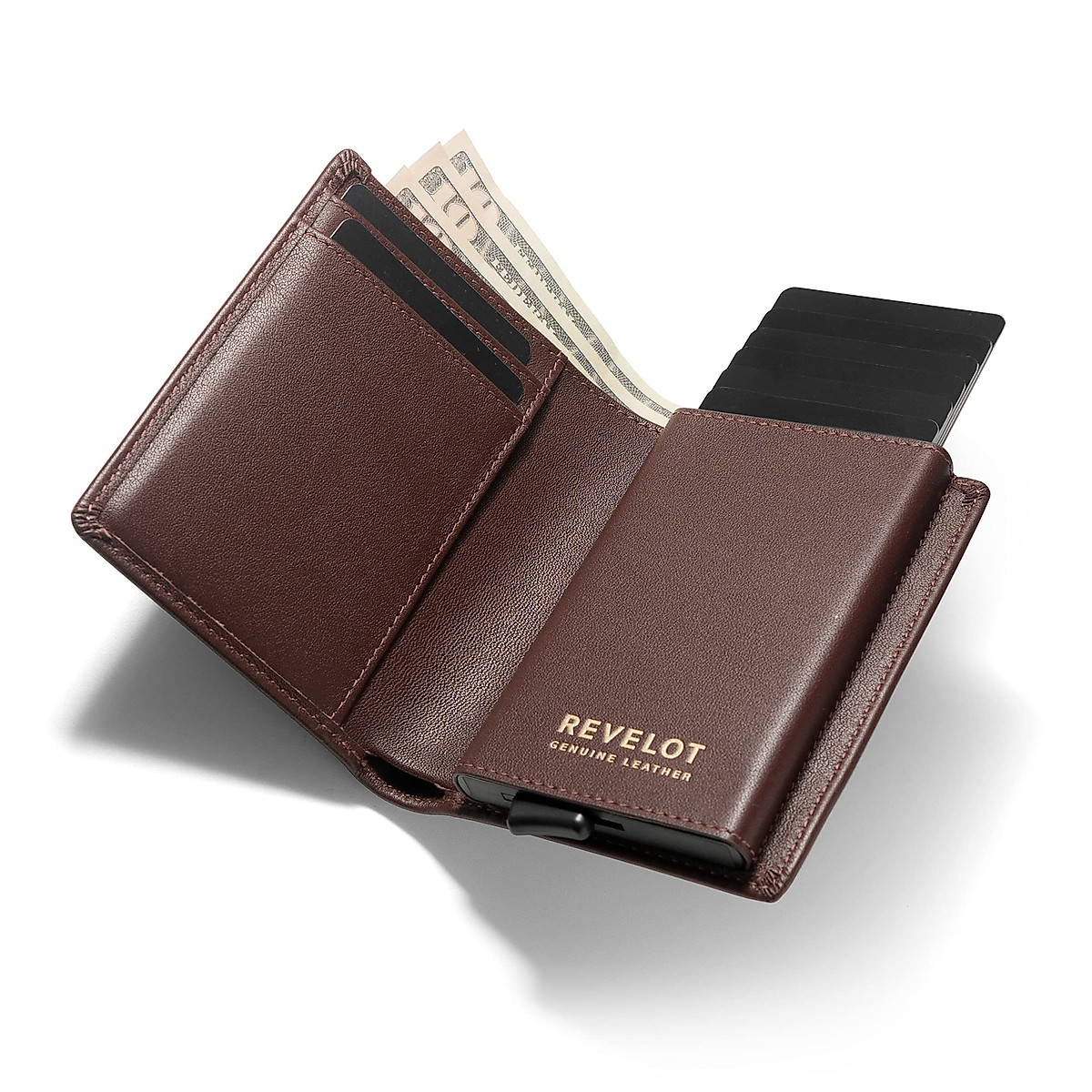 Revelot Cardholder Wallet/Genuine Leather with RFID Blocking / W1 (Coffee Nappa)