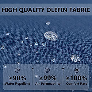 Sundale Outdoor Waterproof Olefin Bench Cushion, Outdoor/Indoor Durable Thicken Pad with Adjustable Straps, Patio Garden Sofa Settee Couch Loveseat Cushion (Dark Blue, 42" W x 18" D x 4" T)