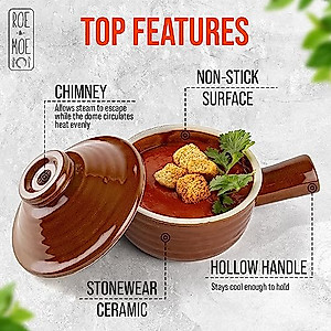 Roe & Moe Egg Cooker - Non-Stick, Ceramic Microwave Egg Poacher with Dome Chimney Lid and Hollow Handle - Reimagine Breakfast with Picture-Perfect Eggs and Delicious Soups with Our Microwave Steamer