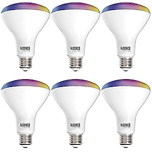 Sunco Lighting BR30 Alexa Smart Flood Light Bulbs Color Changing LED Recessed WiFi Bulb, 8W, RGBCW, Dimmable, 650 LM, Compatible with Alexa & Google Assistant, E26 Base, No Hub Required 6 Pack