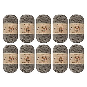 10-Pack Yonkey Monkey Skein Tencel Yarn - 70% Bamboo, 30% Cotton - Softest Quality Crocheting, Knitting Supplies - Lightweight and Breathable Fabric Threads 210 Meters