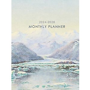 2024-2028: Monthly Planner Five Years Agenda & Organizer from January 2024 to December 2028 Watercolor HardCover