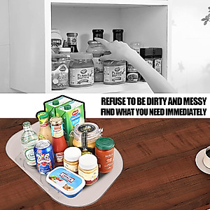 Square Lazy Susan for Refrigerator, 15.8''x 11.8'' 360° Rotate Clear Rectangular Turntable Organizer for Countertop Fridge Organizers and Storage for Kitchen,Home,Office