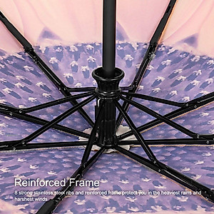 YumSur Automatic Umbrellas - Windproof Lightweight Travel Compact Folding Umbrella Sunflower Design, Reinforced Canopy, Auto Open/Close, for Business and Travels or Summer Wedding Gifts