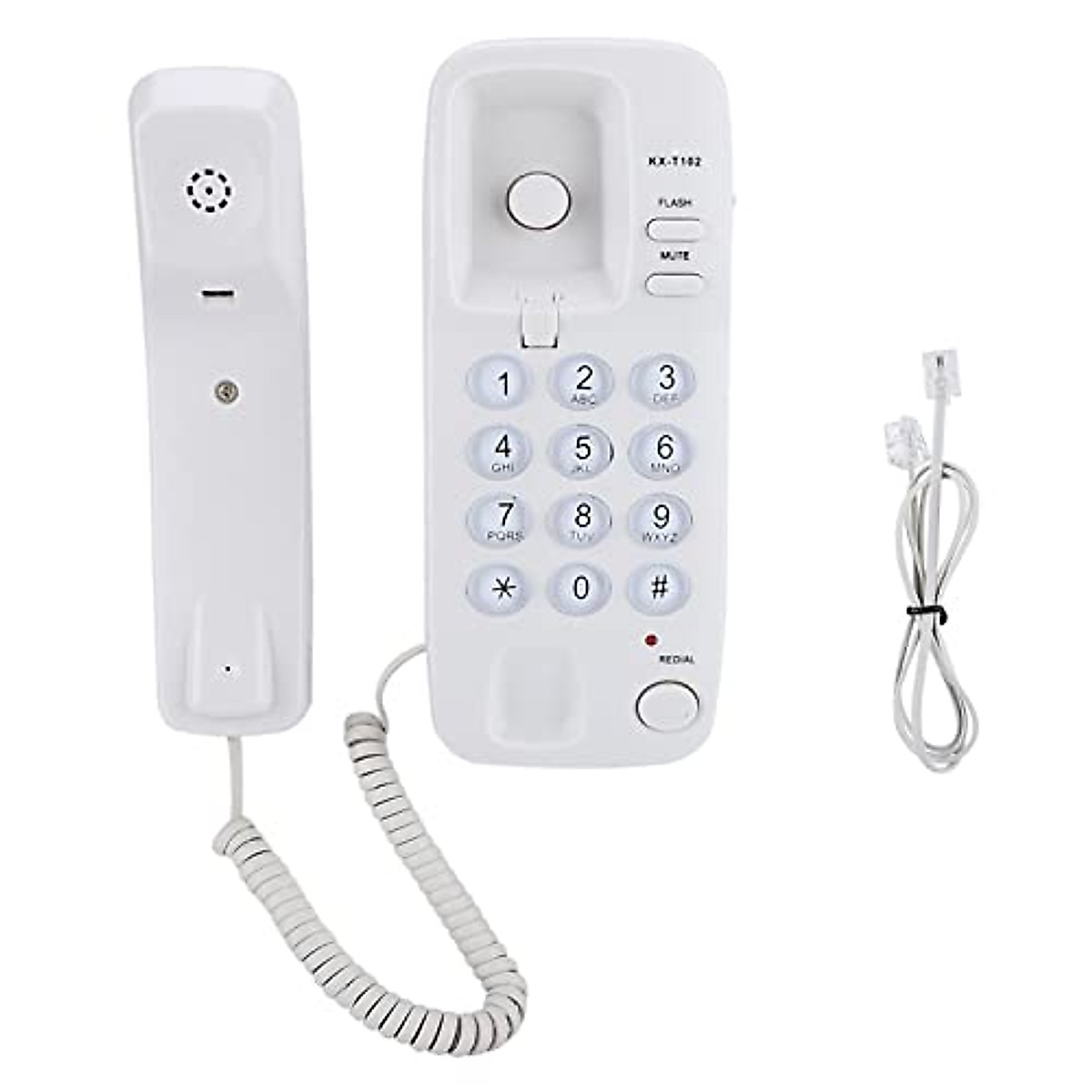 Landline Telephone No Caller ID Small Line Powered Telephones for Bathroom, Hotel, Business, Office, Etc (White)
