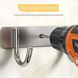 TEHAUX 3pcs Metal Robes, Decorative Hook Organizer with Hook, Hanger Home Holder Duty Key Towels Rail Wall Hooks Stainless Coffee Practical Bathroom Hats, Mounted Clothes Steel