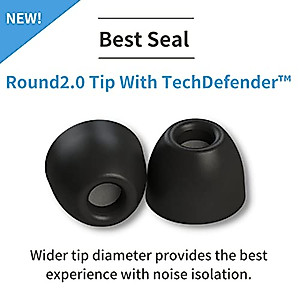 Comply Foam SmartCore Series Round 2.0 Ear Tips for Wired Devices and IEMs | Ultimate Comfort | Unshakeable Fit | TechDefender| Large, 3 Pairs