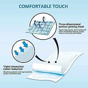 Clearworld 50 Pack Disposable Changing Pad, Waterproof Baby Disposable Underpads, Portable Diaper Changing Mat 3-Layer Leak-Proof,Breathable,Comfortable Always Keep Skin Dry 24”x18”