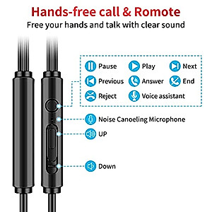 HoneyAKE USB Type C Headphone Earbuds, Digital USB-C Earphones with Microphone (Mic) in-Ear Wired Volume Remote Control Super Bass for Samsung Galaxy Note 8 S21 S20 iPad Pro Pixel 5 4 3 OnePlus Red
