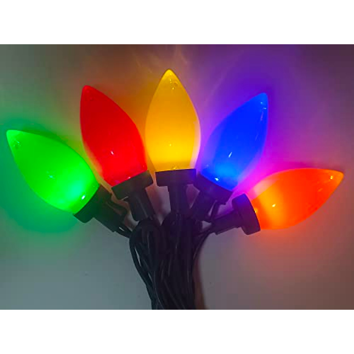 FY LTD C9 Christmas Lights 50 LED Indoor and Outdoor Decoration 34.4 feet Christmas Tree Courtyard Garden Decoration