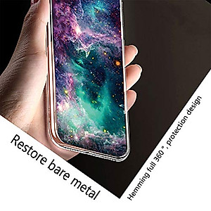 HHUAN Case + Screen Protector, for TCL 10 SE (6.52 inch) Tempered Glass Film and Transparent Soft Silicone TPU Bumper Shell, Shock Absorption Phone Protective Cover - WMA33