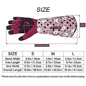 BARST Long Sleeve Gardening Gloves, Rose Pruning Thorn Proof Gardening Gloves Synthetic Leather Puncture Proof Garden Gauntlet for Bushes Cacti Gardener Gift