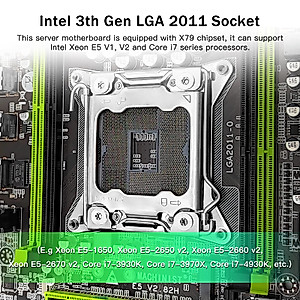 MACHINIST X79 Server Motherboard, Intel 3th Gen LGA 2011 Computer PC Motherboards (Micro ATX, PCIe 3.0, NVME/SATA M.2, 4 Channel DDR3, USB 3.0, SATA 6Gbps) for Intel Xeon E5 V1/V2, Core i7 Processor
