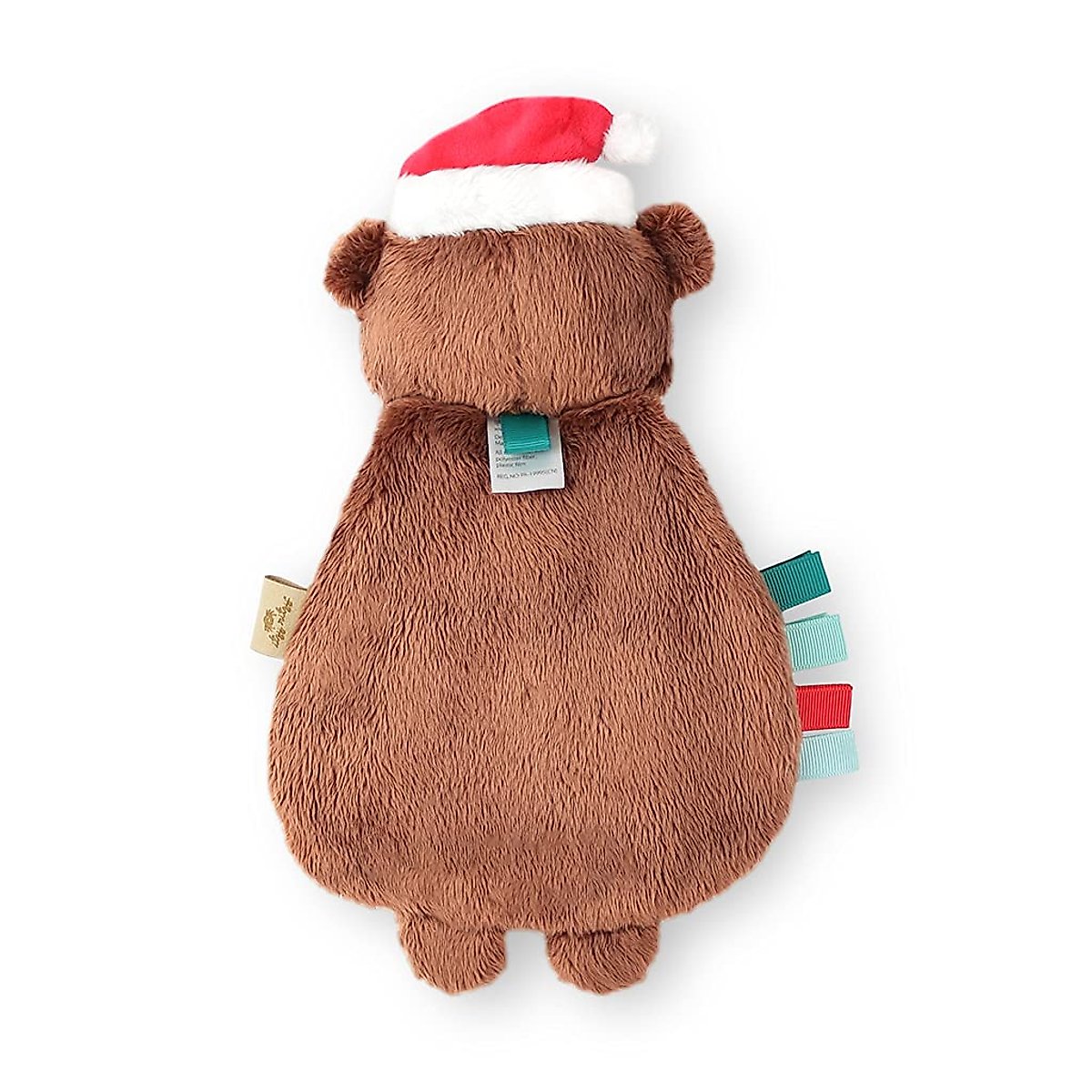 Itzy Ritzy - Itzy Lovey Including Teether - Baby Lovey with Teether, Textured Ribbons & Dangle Arms - Features Crinkle Sound, Sherpa Fabric and Minky Plush (Cocoa The Bear)