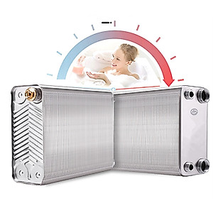 KK5 Brazed Plate Heat Exchanger Water to Water with Copper and SS304 Stainless Steel Plates for Floor Heating, Water Heating, Snow Melting