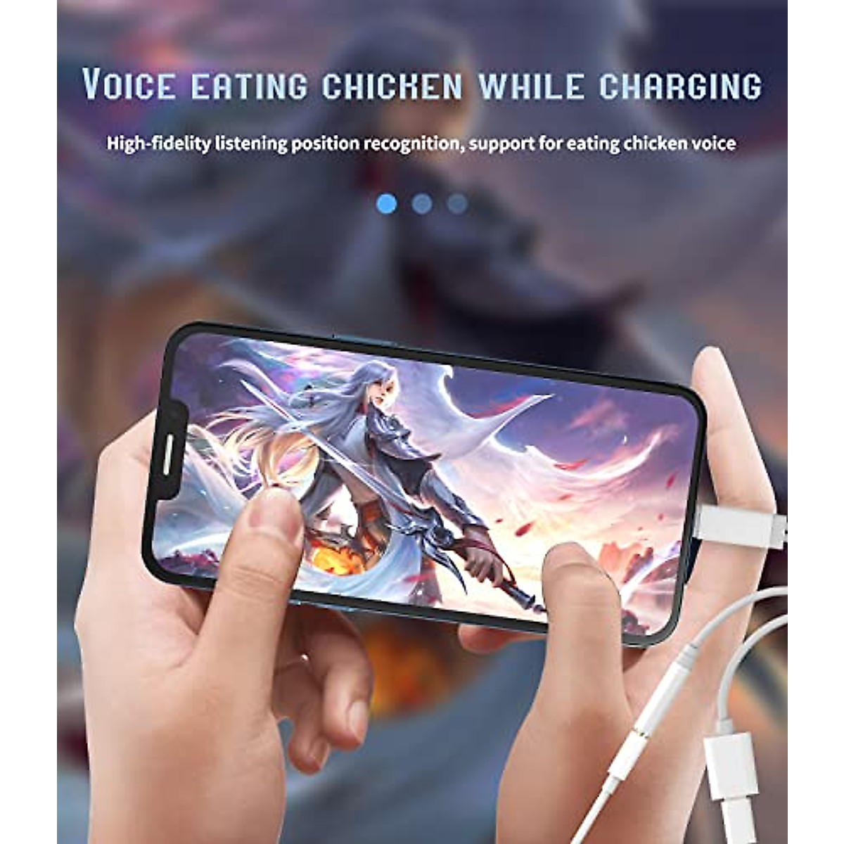 Iphone AUX Adapter for Headphone Jack Cable Dongle 2in1 Lightning to 3.5mm Splitter Charge Cord MFI Certified Audio Charging Adaptador Para for Apple 13 12 11 Pro Max Mini X 8 7 Plus Ipad Music Earbud