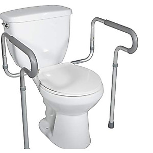 HEALTHLINE Toilet Safety Frame Rails Adjustable, Bathroom Grab Bar Toilet Frame Safety Rails with Padded Handrails, Toilet Support Rails for Seniors, Disabled, Elderly, Bariatric Toilet Rails 300 Lbs