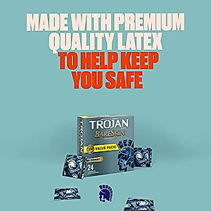 Trojan Bareskin Thin Premium Lubricated Condoms - 24 Count