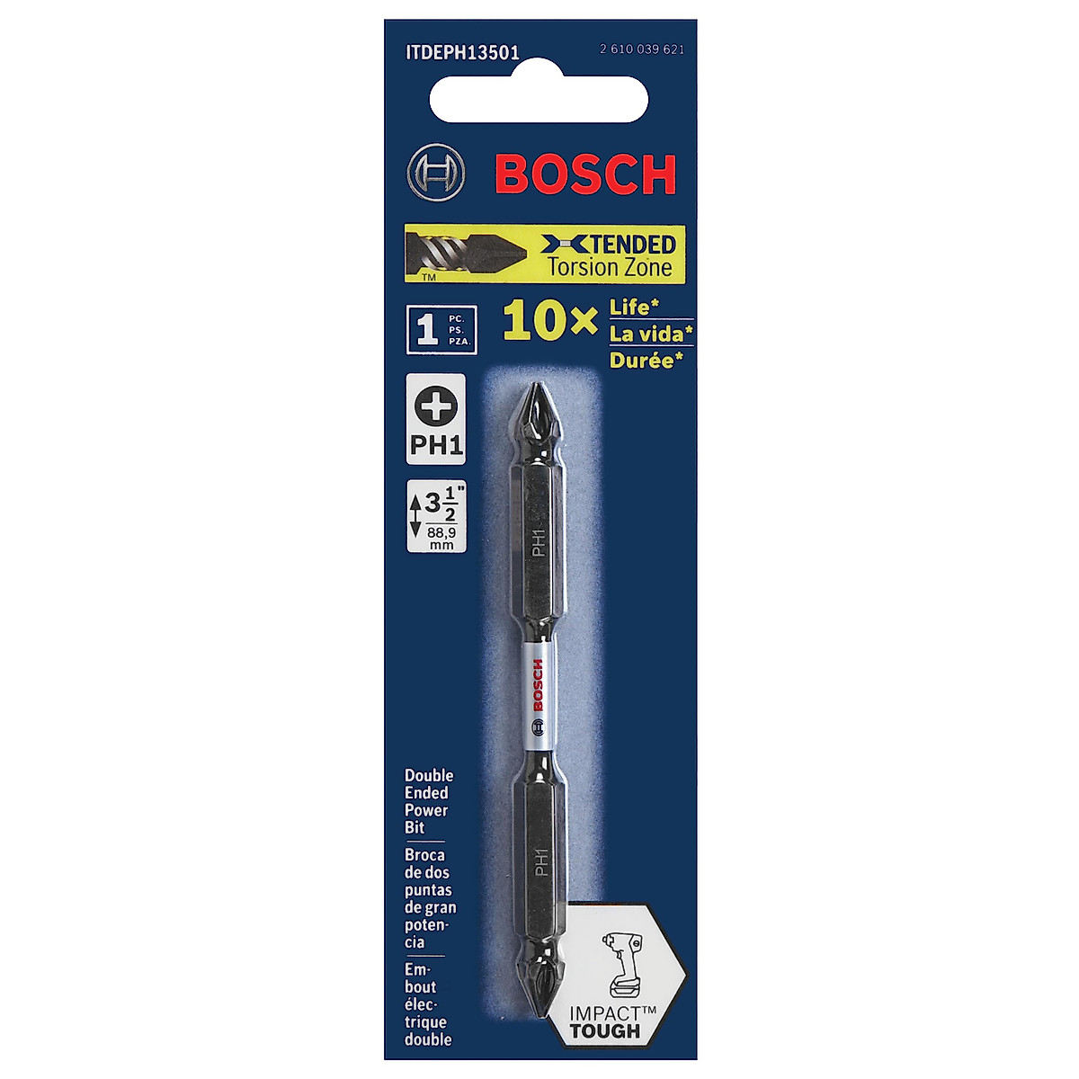BOSCH ITDEPH135B 10-Pack 3-1/2 In. Phillips #1 Impact Tough Double-Ended Screwdriving Bits